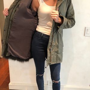 SAM. | Jackets & Coats | Sam Fox Fur Lined Coat Vest Hooded Parka ...